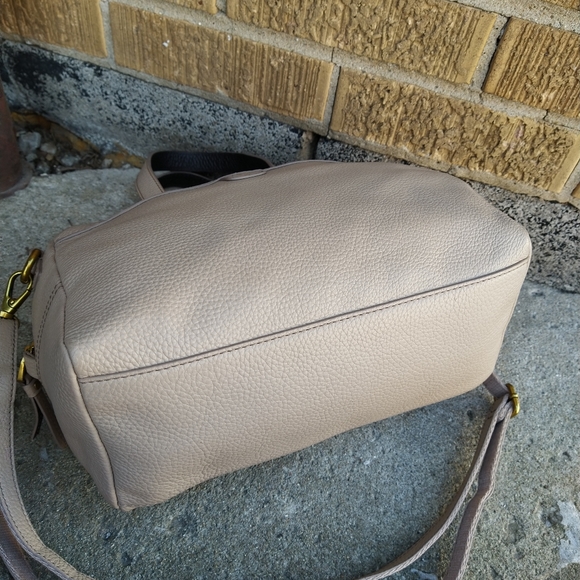 Fossil | Bags | Fossil Cognac Taupe Tan Brown Pebble Leather Mimi ...